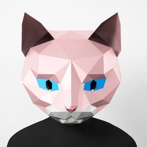 Cat Mask, PDF Template, Kid Mask, Cat Costume, Kitten Papercraft, Cat ...