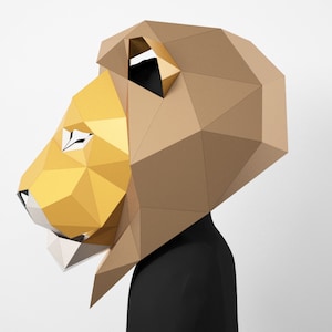 Lion Mask Papercraft: DIY Low Poly Costume (PDF Template) - Etsy