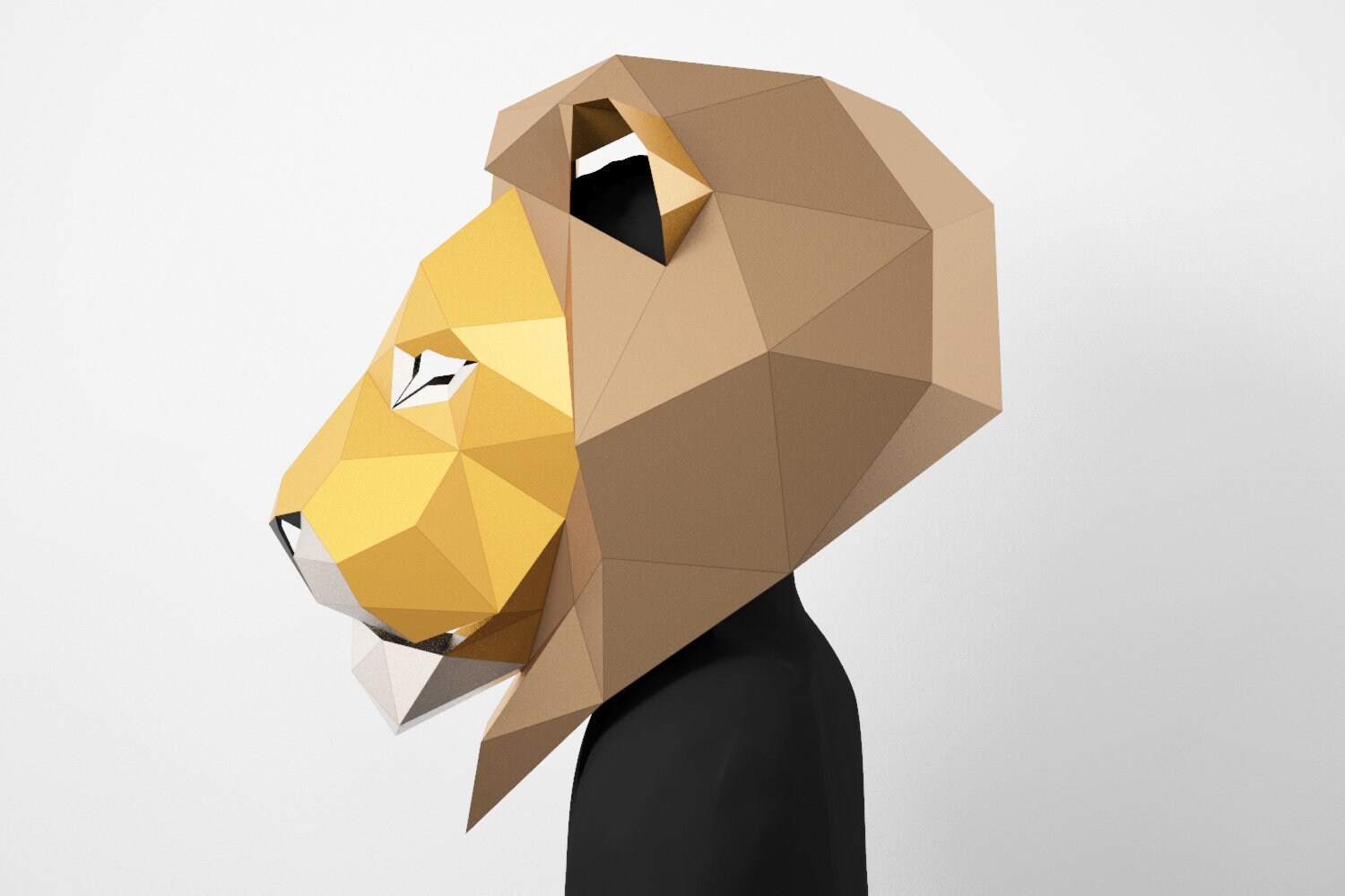 Lion Mask Papercraft PDF Template DIY Low Poly Mask Lion - Etsy Canada