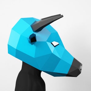 Bull Low Poly Mask, DIY Paper Craft Mask, PDF Template for 3D Masks ...
