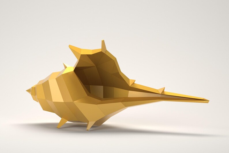 3D Papercraft “nautilus Shell” – DIY Polygonal Sculpture Template - Etsy