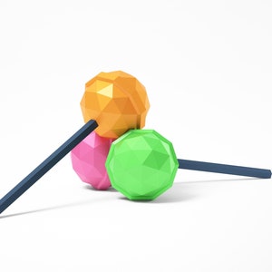 Lollipop Paper Low Poly, PDF Template, DXF and SVG Files - Etsy