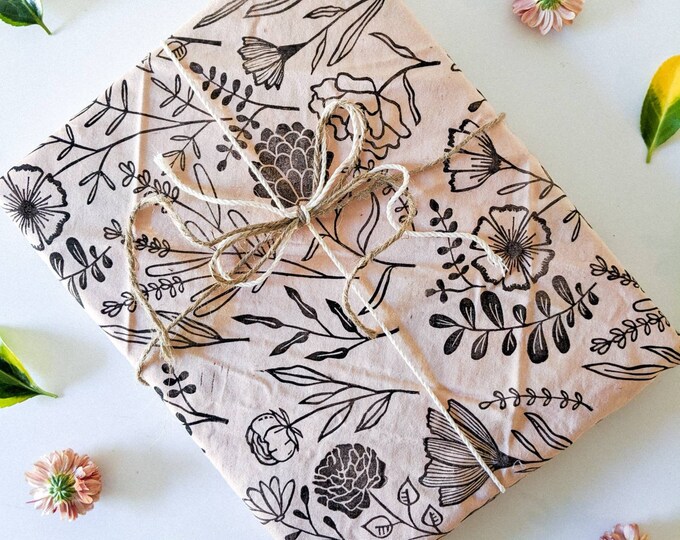 Reusable Gift Wrap Fabric Gift Wrap Floral Gift Wrap Mauve - Etsy