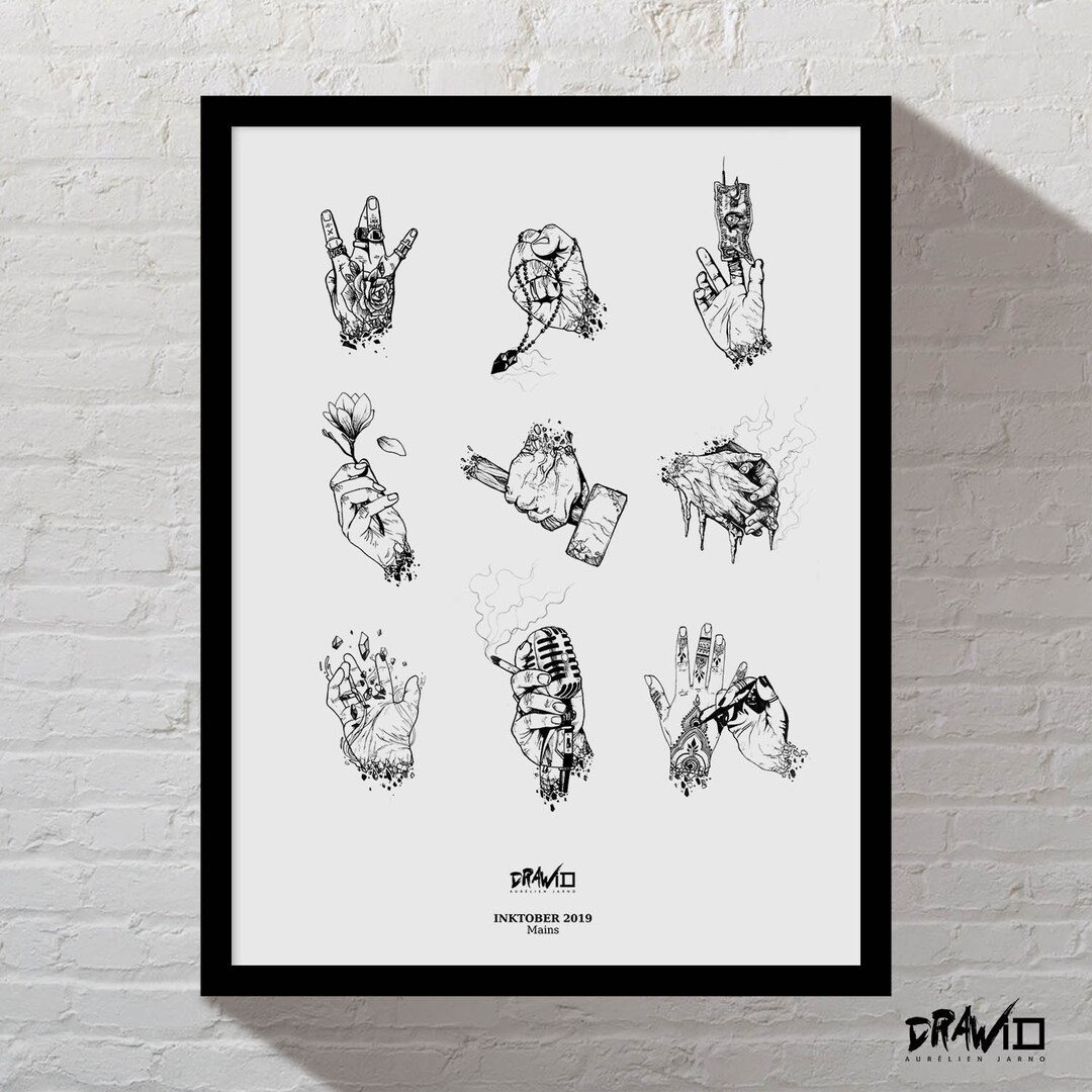 Poster Hands / Inktober 2019 - Etsy