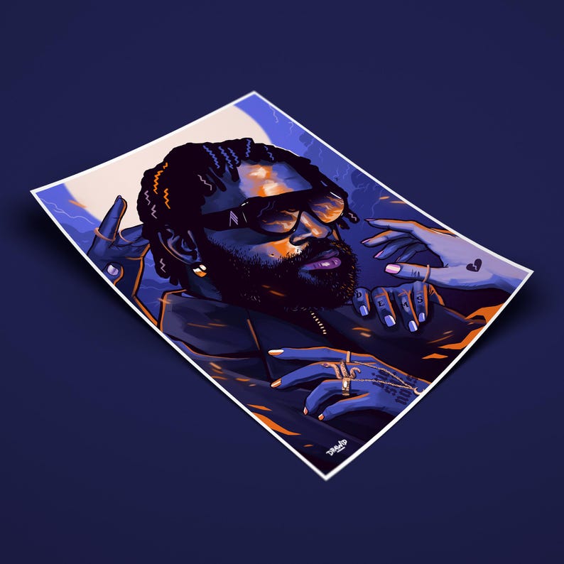 DAMSO Illustration Portrait Poster - Etsy