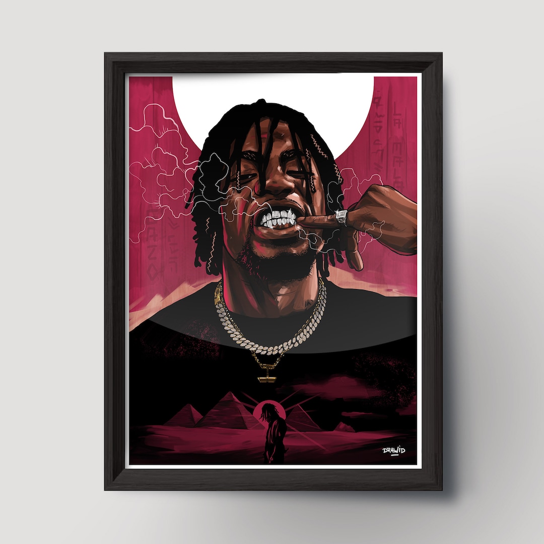 Affiche portrait de Gazo illustration - Etsy France