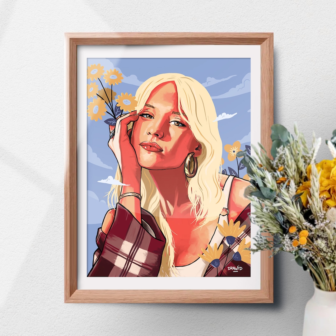 Poster Portrait of Angèle Illustration - Etsy