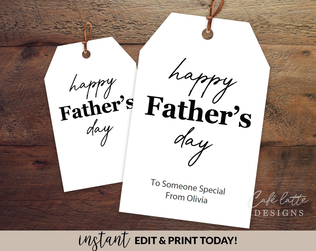 Fathers Day Gift Tags, Personalized Father's Day Printable Editable ...