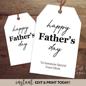 Fathers Day Gift Tags, Personalized Father's Day Printable Editable ...