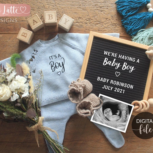 Its A Boy Digital Pregnancy Announcement Baby Gender Reveal - Etsy