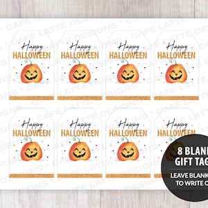 HALLOWEEN Gift Tags Printable, Halloween Gift Tags Editable Template ...