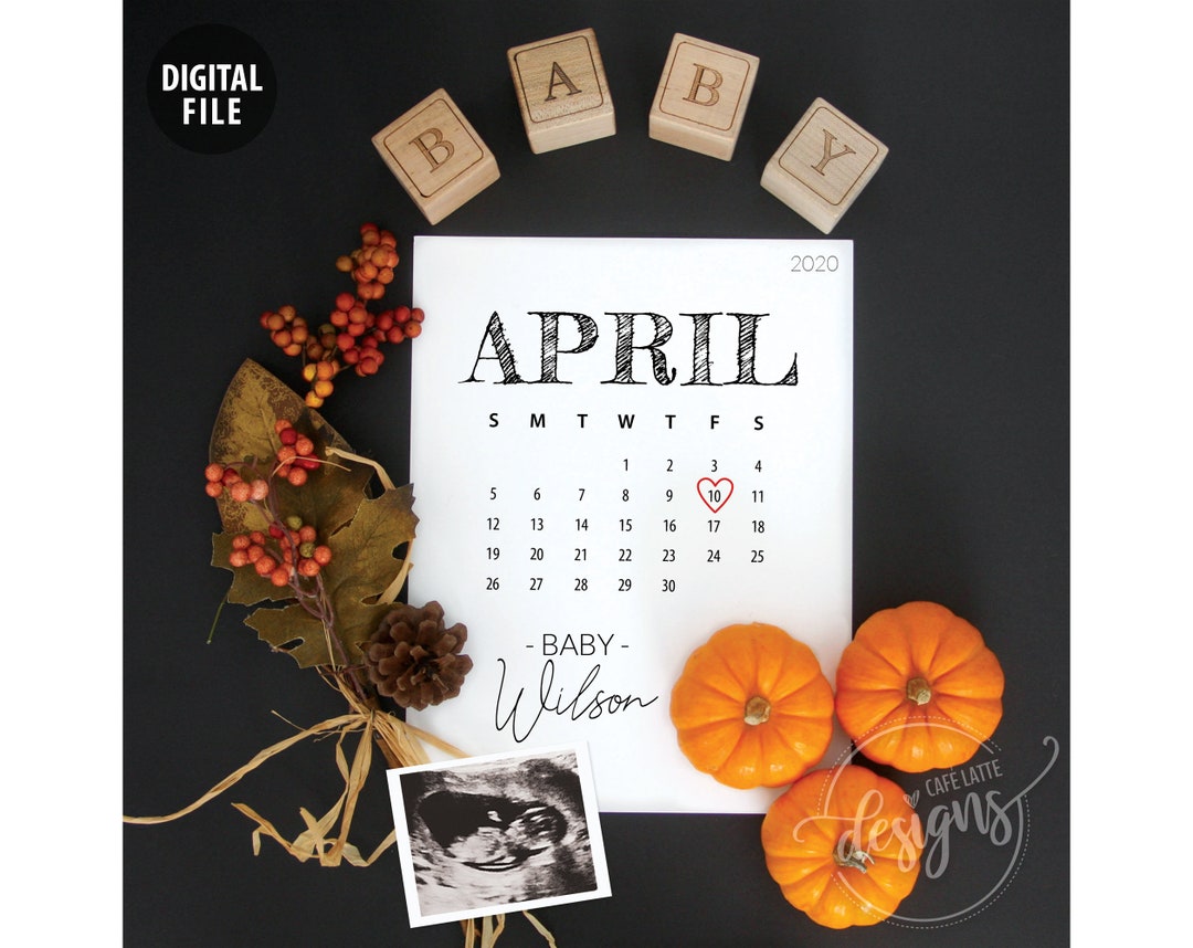 FALL Pregnancy Announcement Due Date Calendar Autumn Baby - Etsy