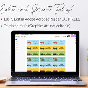 Back to School Editable Printable Name Tags, Personalized Back to ...