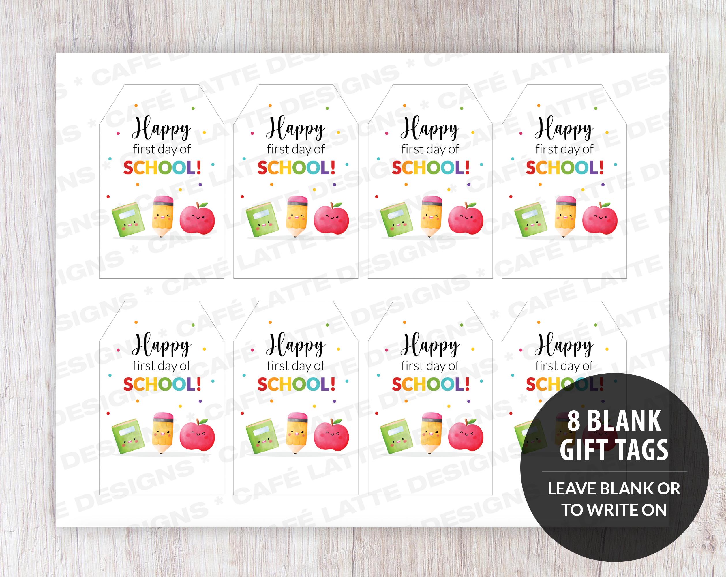 Back to School Editable Printable Gift Tags, Personalized Happy First ...