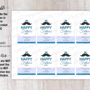 HAPPY FATHER'S Day Printable Gift Tags, Editable Personalized Gift ...