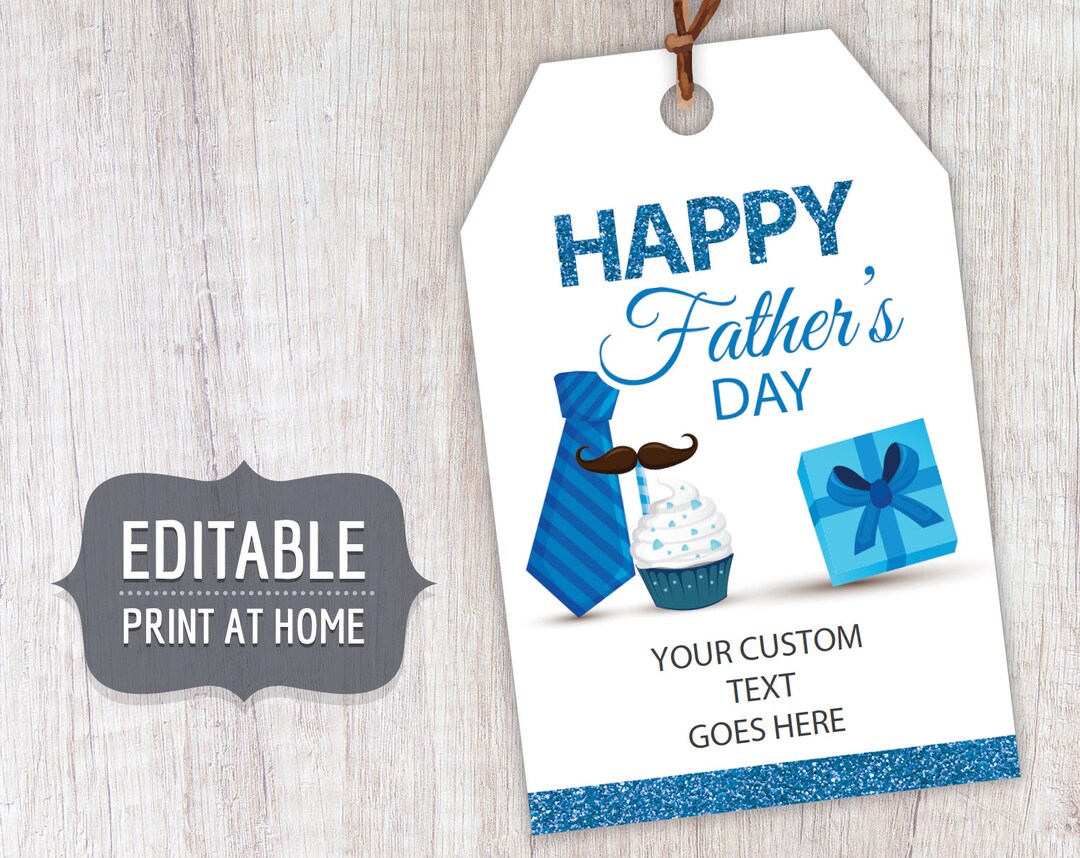FATHER'S DAY Gift Tags Printable, Editable Personalized Gift Favor Tags ...