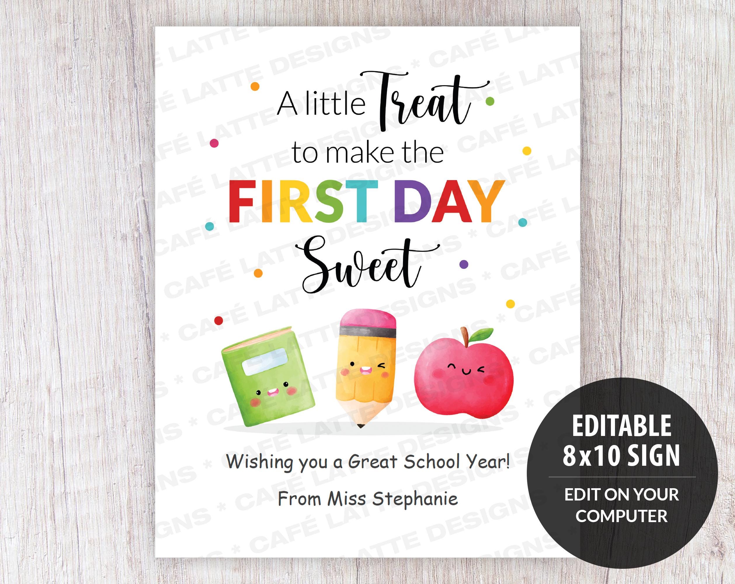 Back to School Editable Printable Sign, Personalized First Day Little ...