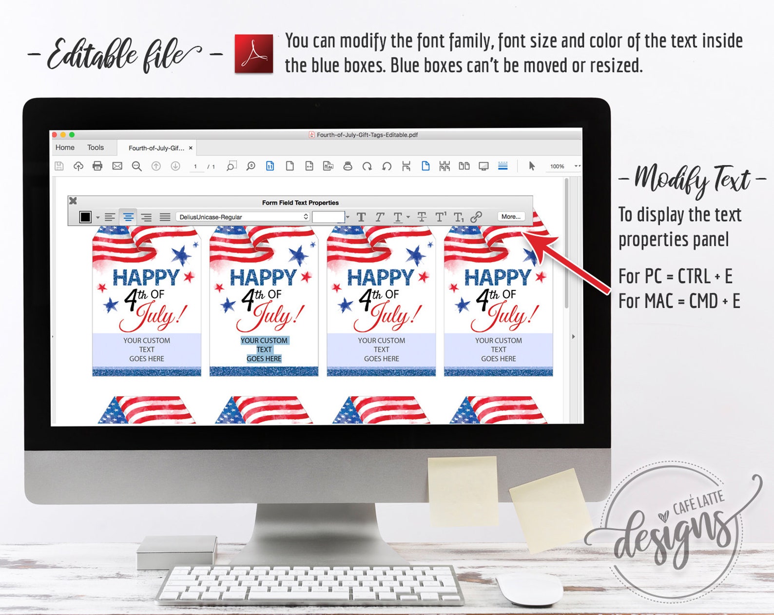 4TH OF JULY Printable Gift Tags Fourth of July Editable | Etsy