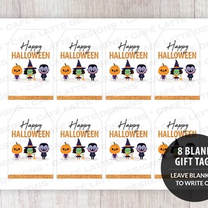 HAPPY HALLOWEEN Printable Gift Tags, Editable Personalized Favor Tags ...