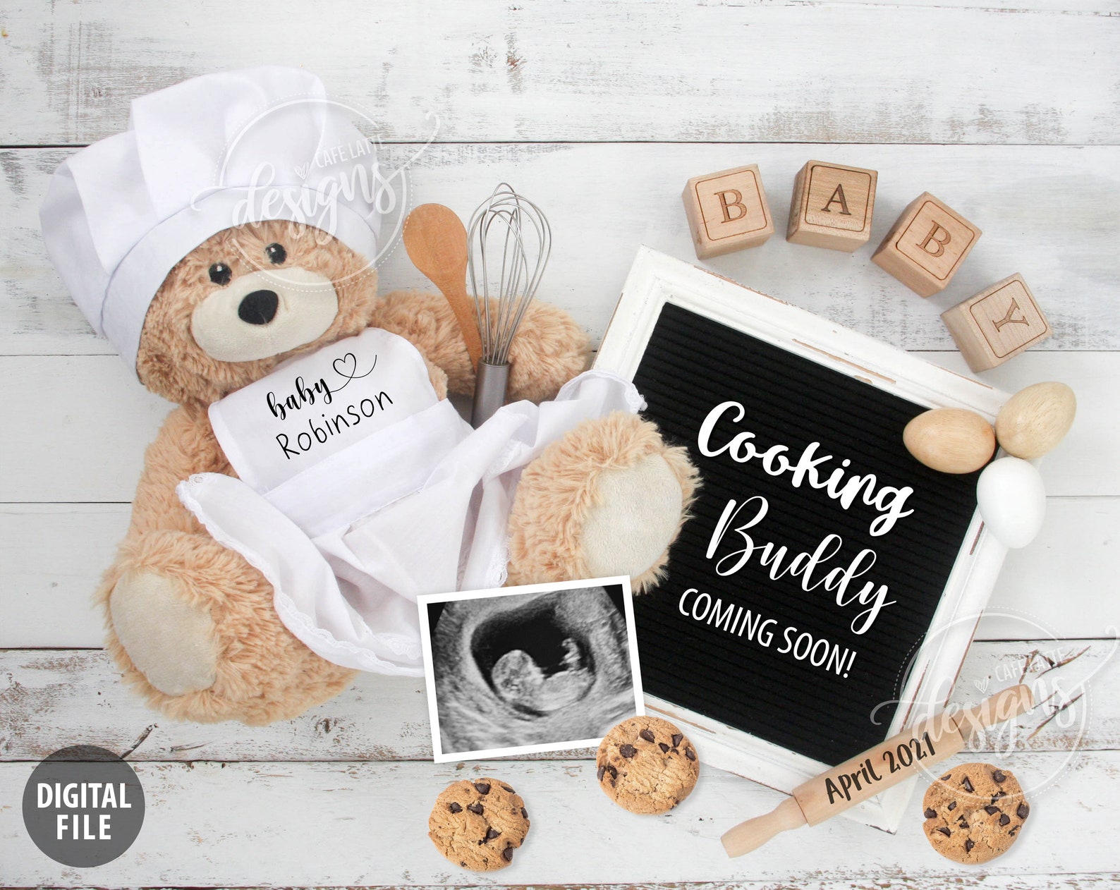 Baby Chef Pregnancy Announcement Recipe for Baby Cooking - Etsy