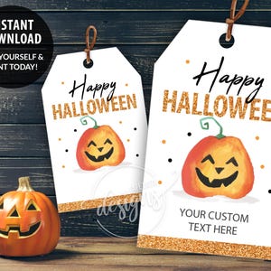 HALLOWEEN Gift Tags Printable, Halloween Gift Tags Editable Template ...