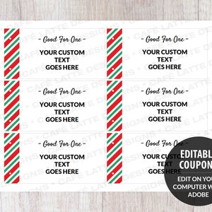 Christmas Coupon Book Editable Printable Template, Christmas Coupons ...