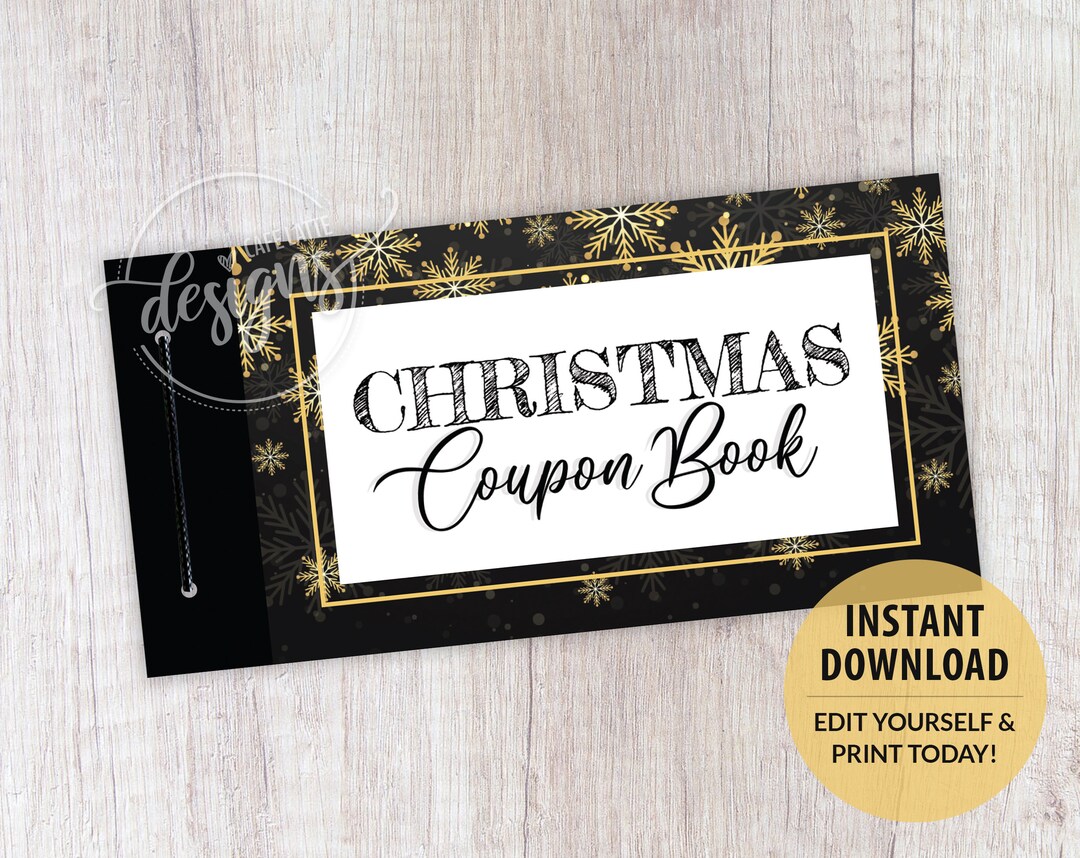 Christmas Coupon Book Editable Printable Template, Christmas Coupons ...