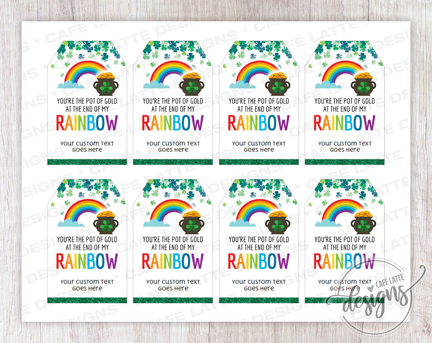 St. Patricks Day Pot of Gold With Rainbow Printable Gift Tags - Etsy Canada