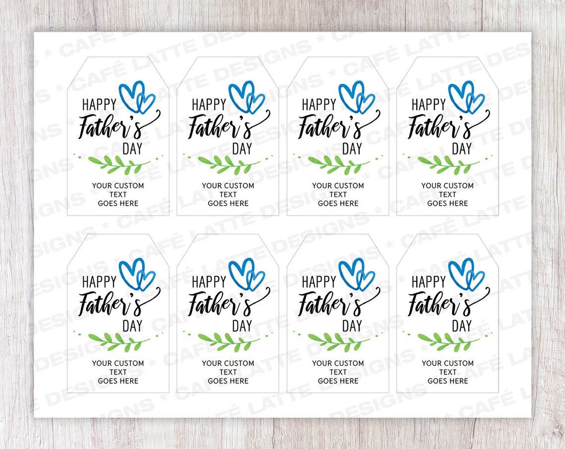HAPPY FATHER'S Day Printable Gift Tags, Editable Personalized Gift ...