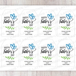 HAPPY FATHER'S Day Printable Gift Tags, Editable Personalized Gift ...