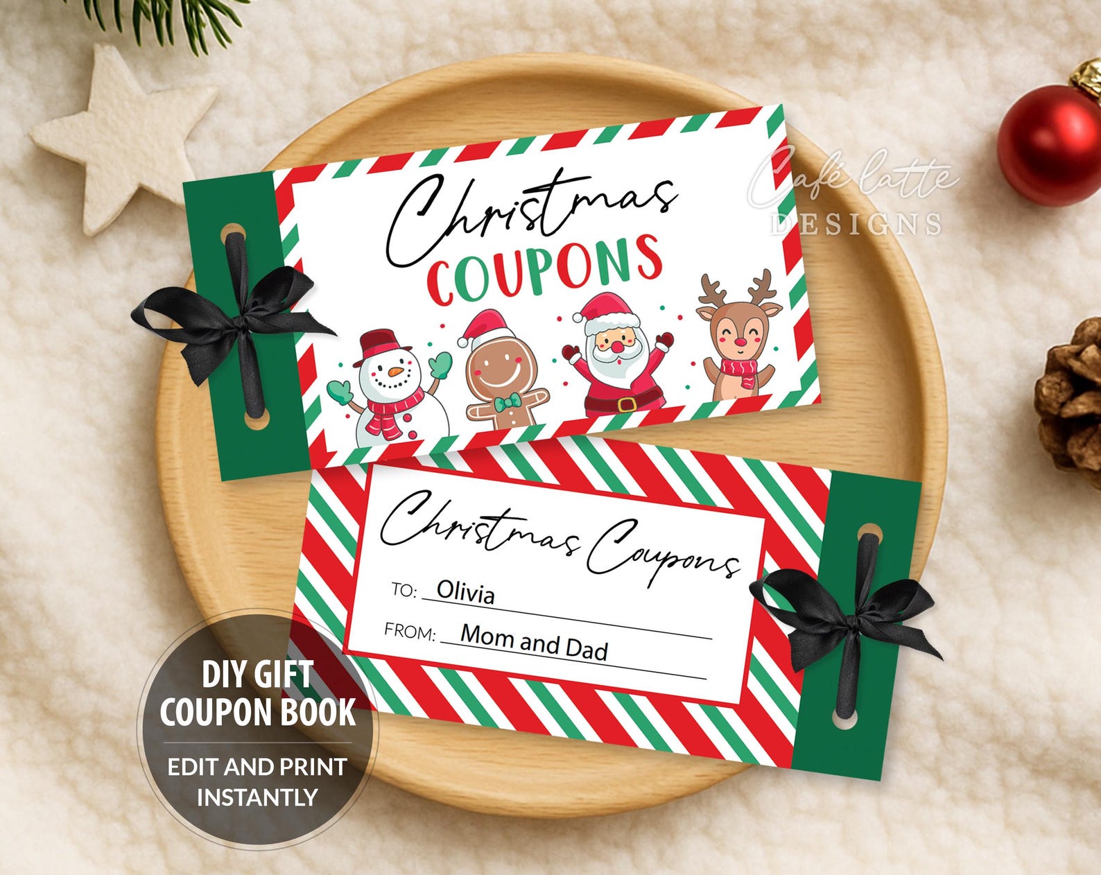 Christmas Coupon Book Printable Editable Template, Christmas Coupons ...
