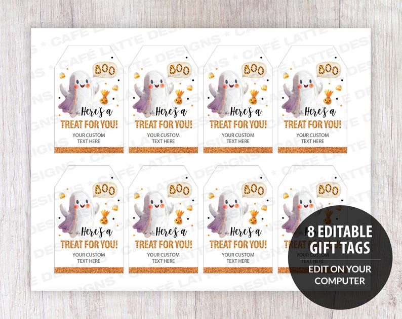 Halloween Gift Tags Editable Template, Halloween Gift Tags Printable ...