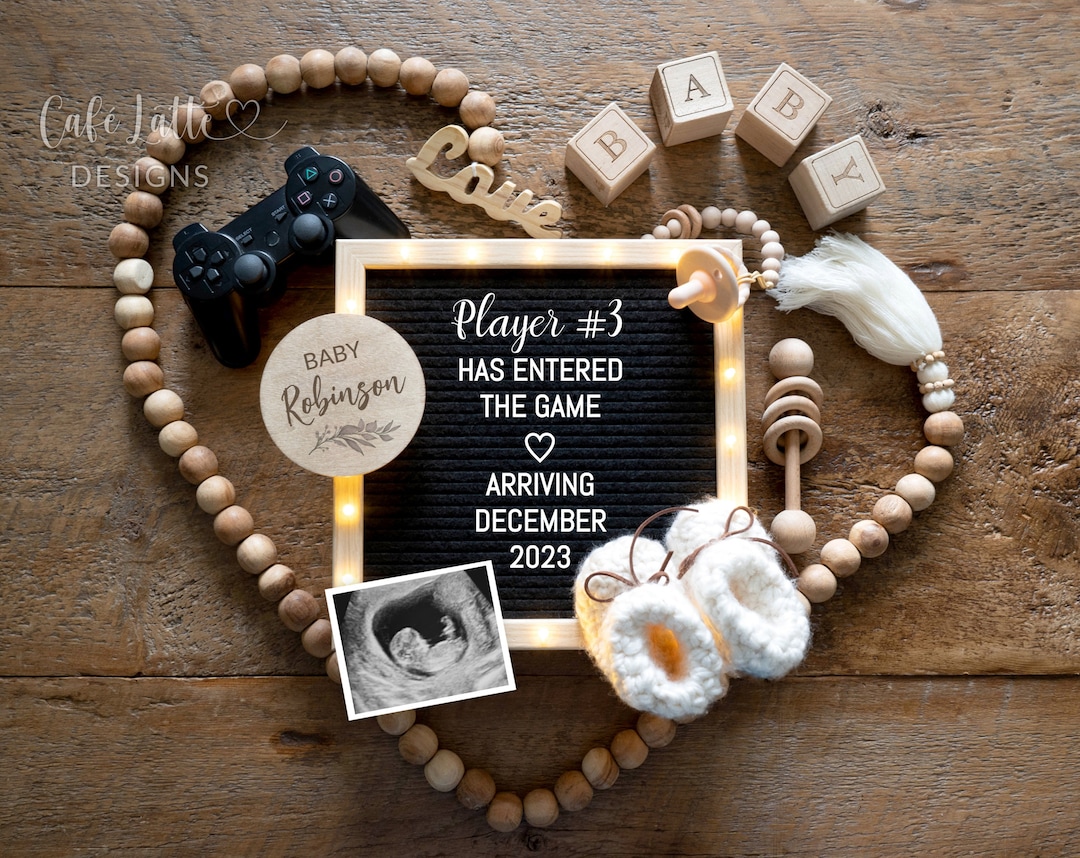 Video Game Pregnancy Announcement for Social Media, Player #3 Digital ...
