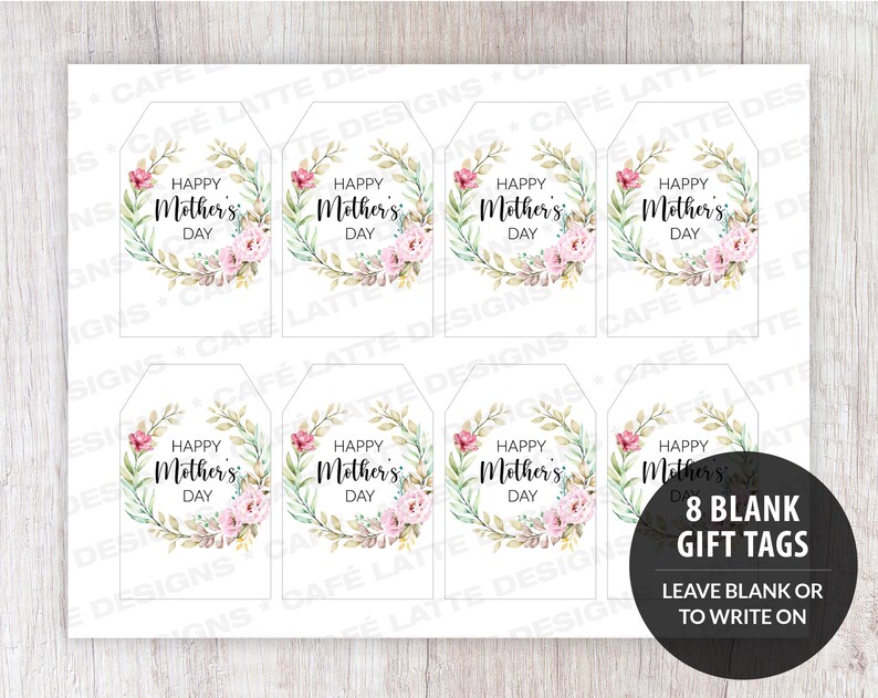 Mothers Day Gift Tags, Printable Editable Personalized Mothers Day ...