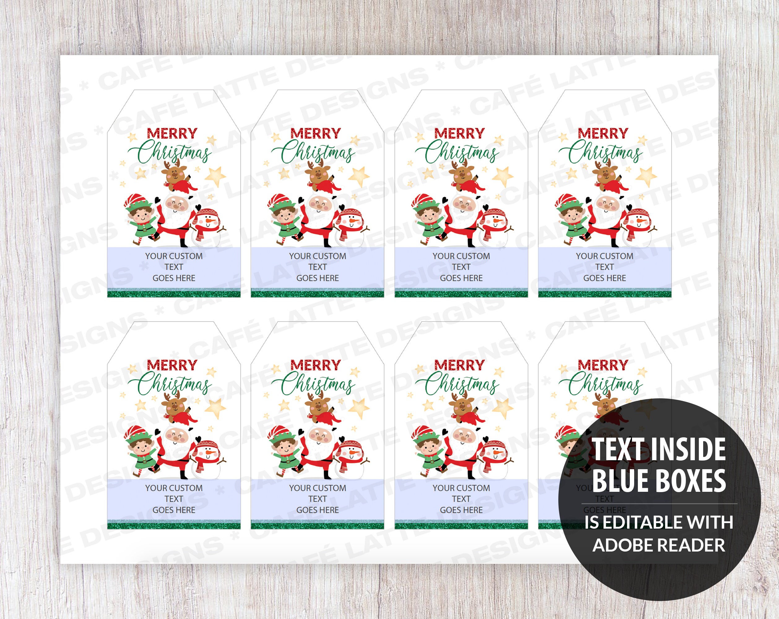CHRISTMAS Printable Gift Tags, Editable Personalized Favor Tags ...