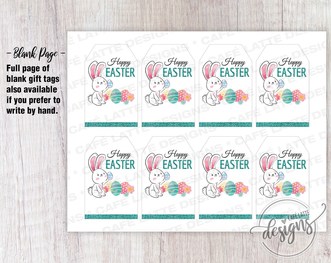 Happy Easter Printable Gift Tags Editable Personalized Favor | Etsy