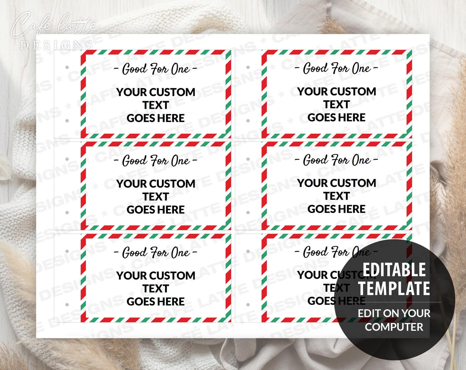 Christmas Coupon Book Printable Editable Template, Christmas Coupons ...