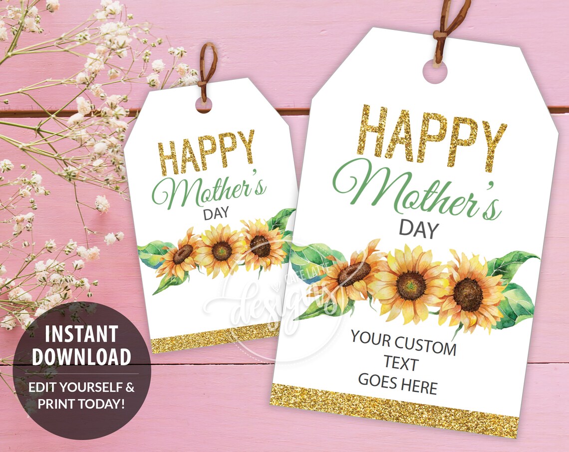 MOTHER'S DAY Printable Gift Tags Editable Personalized | Etsy