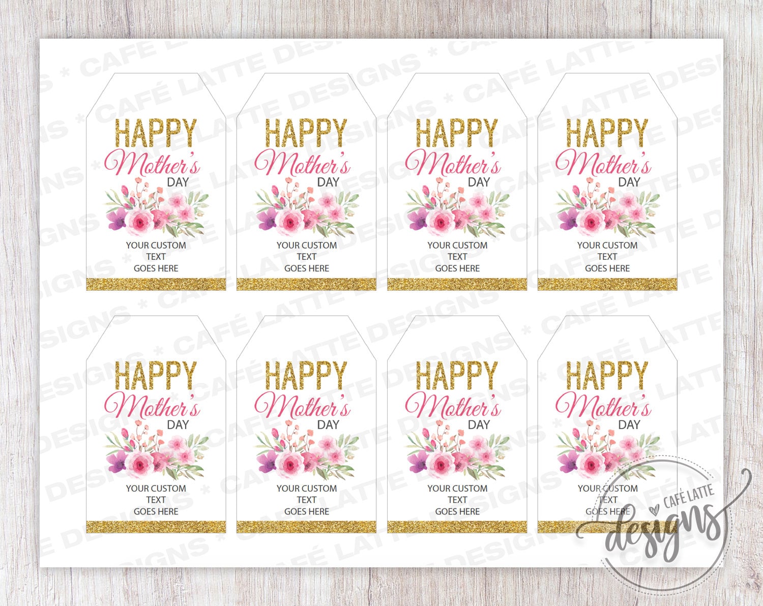 HAPPY MOTHER'S Day Printable Gift Tags, Editable Personalized Gift ...