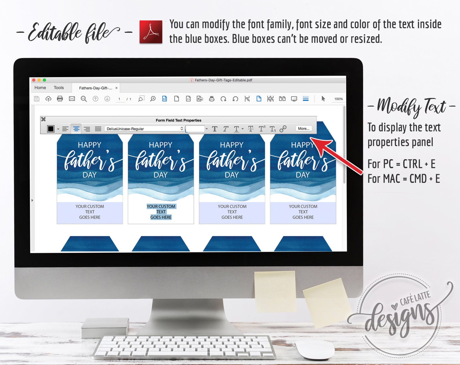 HAPPY FATHER'S Day Printable Gift Tags Editable - Etsy