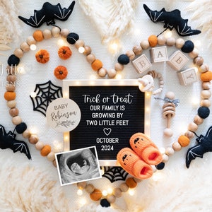 Halloween Pregnancy Announcement Digital, Halloween Baby Announcement ...