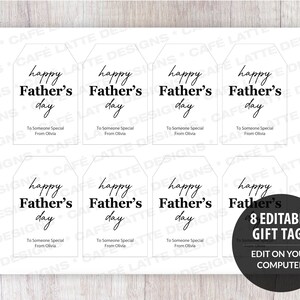 Fathers Day Gift Tags, Personalized Father's Day Printable Editable ...