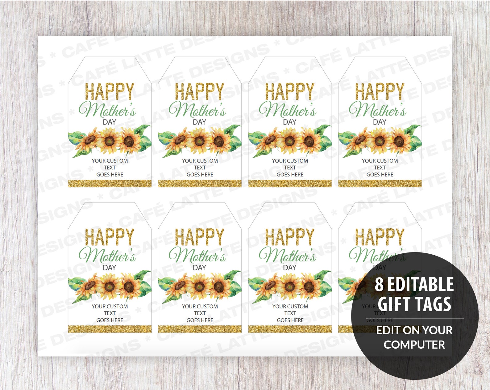 MOTHER'S DAY Printable Gift Tags Editable Personalized | Etsy