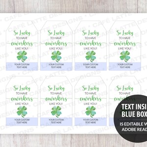 St Patricks Day Printable Gift Tags, Lucky to Have Coworkers Like You ...