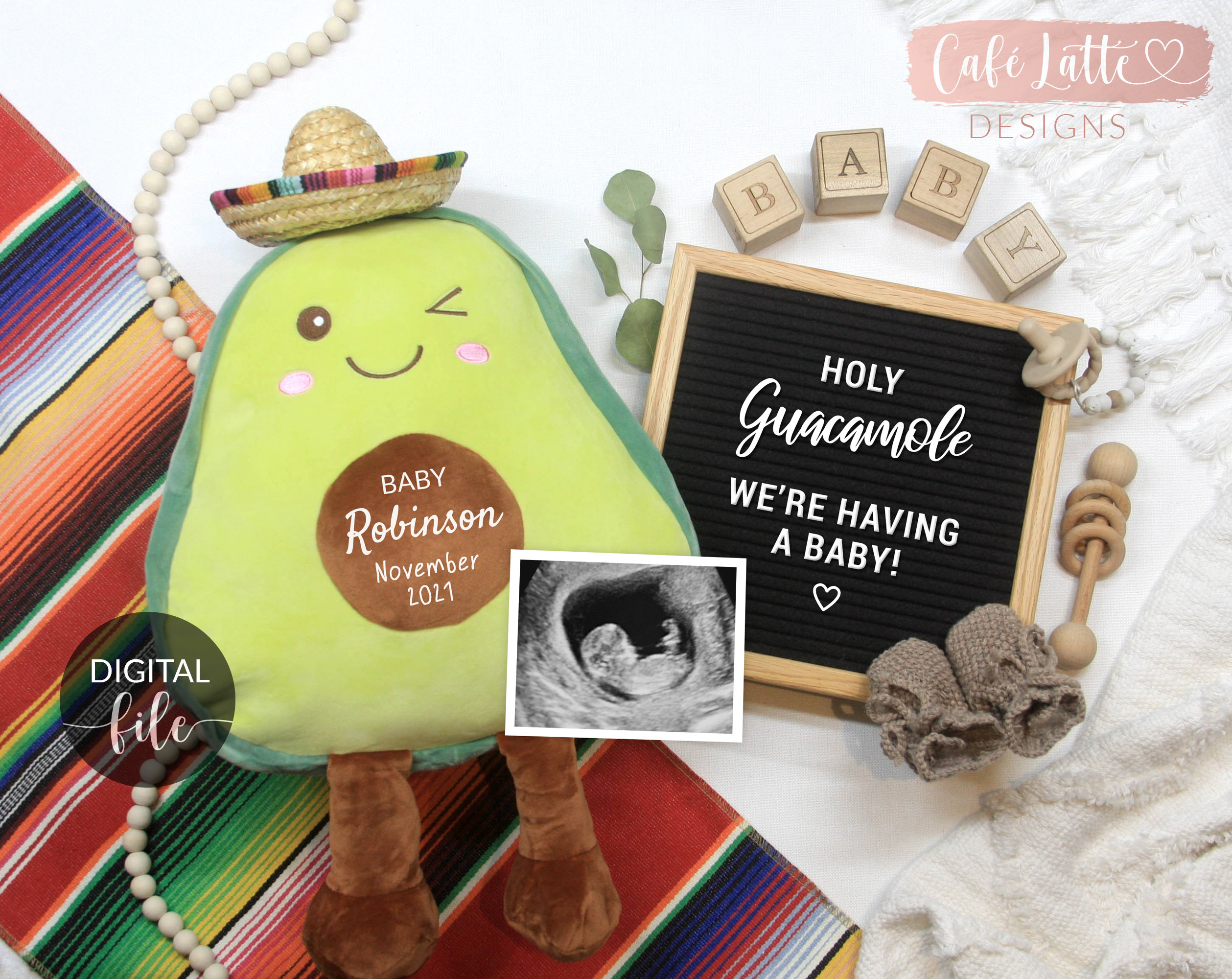 Digital Pregnancy Announcement Holy Guacamole Social Media | Etsy