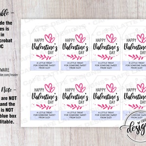 Valentine's Gift Tags, Valentines Day Editable Personalized Gift Favor ...