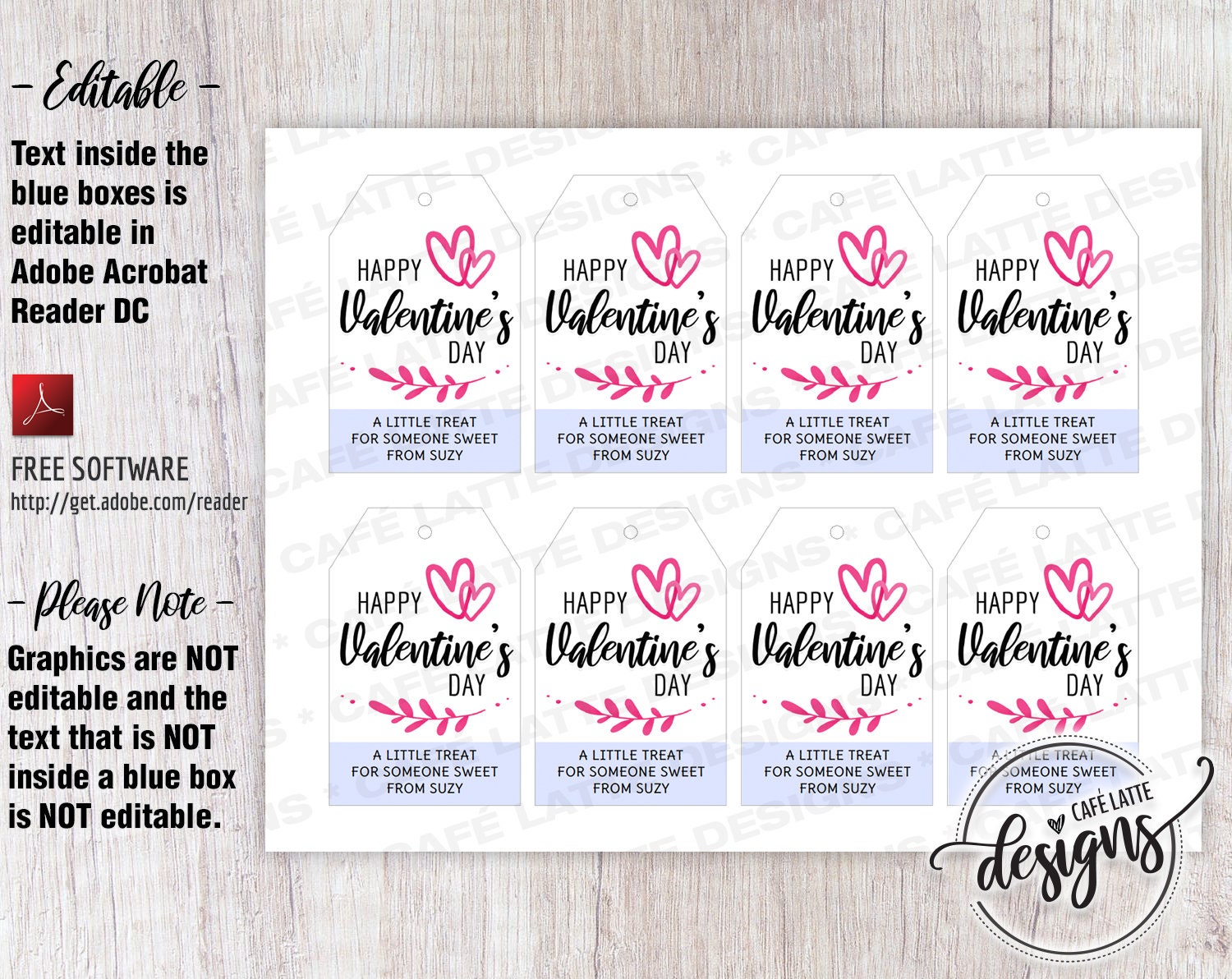 Valentine's Gift Tags Valentines Day Editable | Etsy