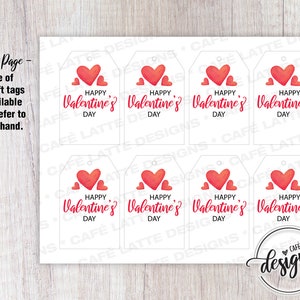 Valentine's Printable Gift Tags, Editable Personalized Gift Favor Tags ...