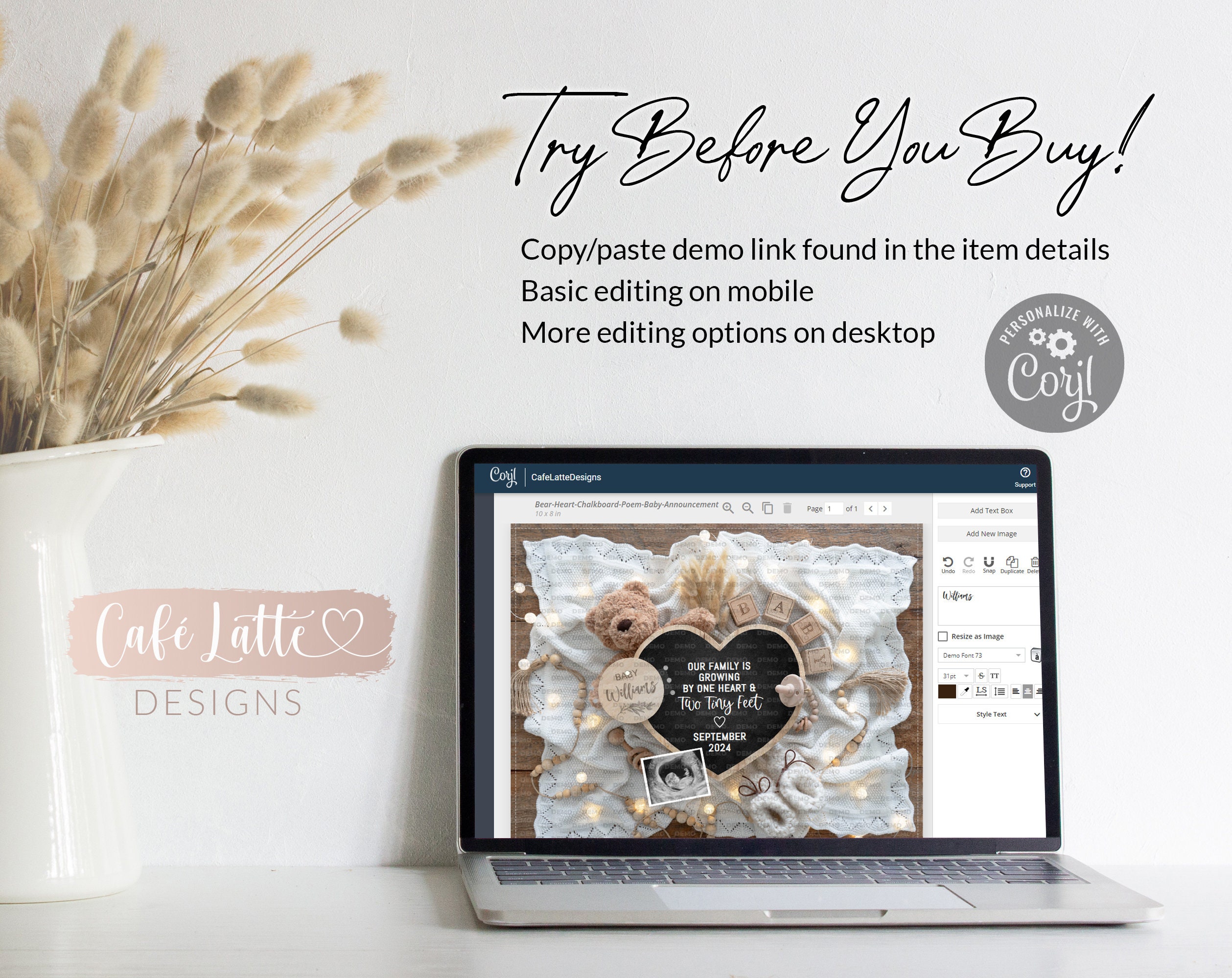 Digital Boho Pregnancy Announcement Social Media, Gender Neutral Baby ...