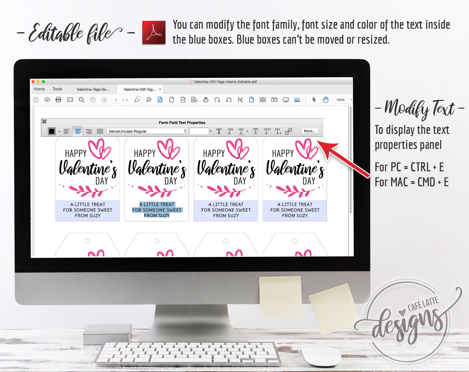 Valentine's Gift Tags, Valentines Day Editable Personalized Gift Favor ...
